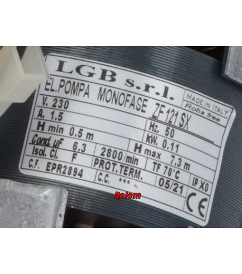 Pompe de cyclage LGB ZF121SX lave-vaisselle Linea Blanca A020006/A1