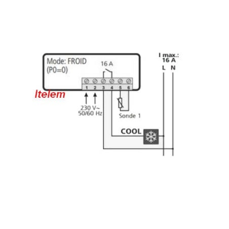 Thermostat régulateur chambre froide D14125 Ako