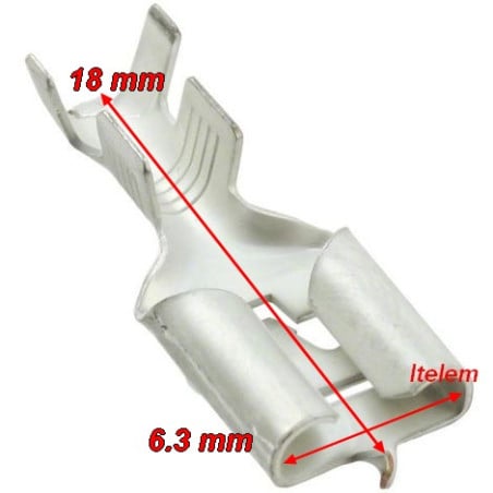 Cosse Faston femelle 6.3 mm X 0,8 mm plate